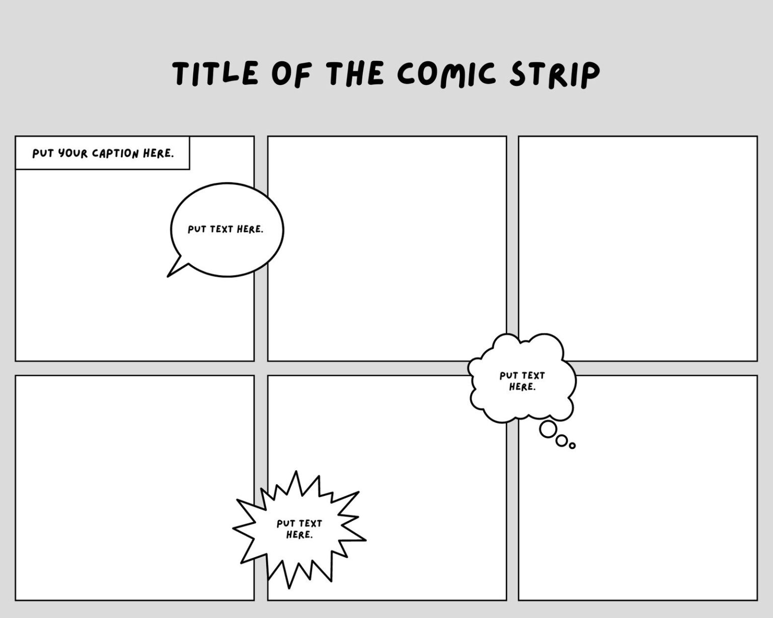 free printable comic strip paper template - Bea Media