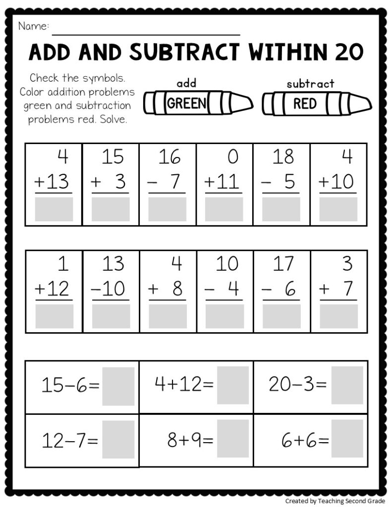 math worksheet for 1st grade - Bea Media