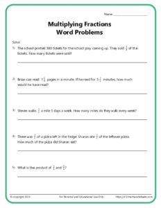 fraction story problems 5th grade - Bea Media